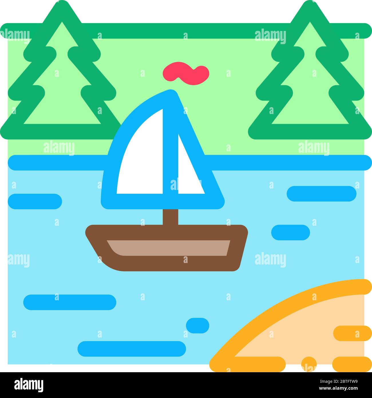 current river among gorge icon vector outline illustration Stock Vector ...