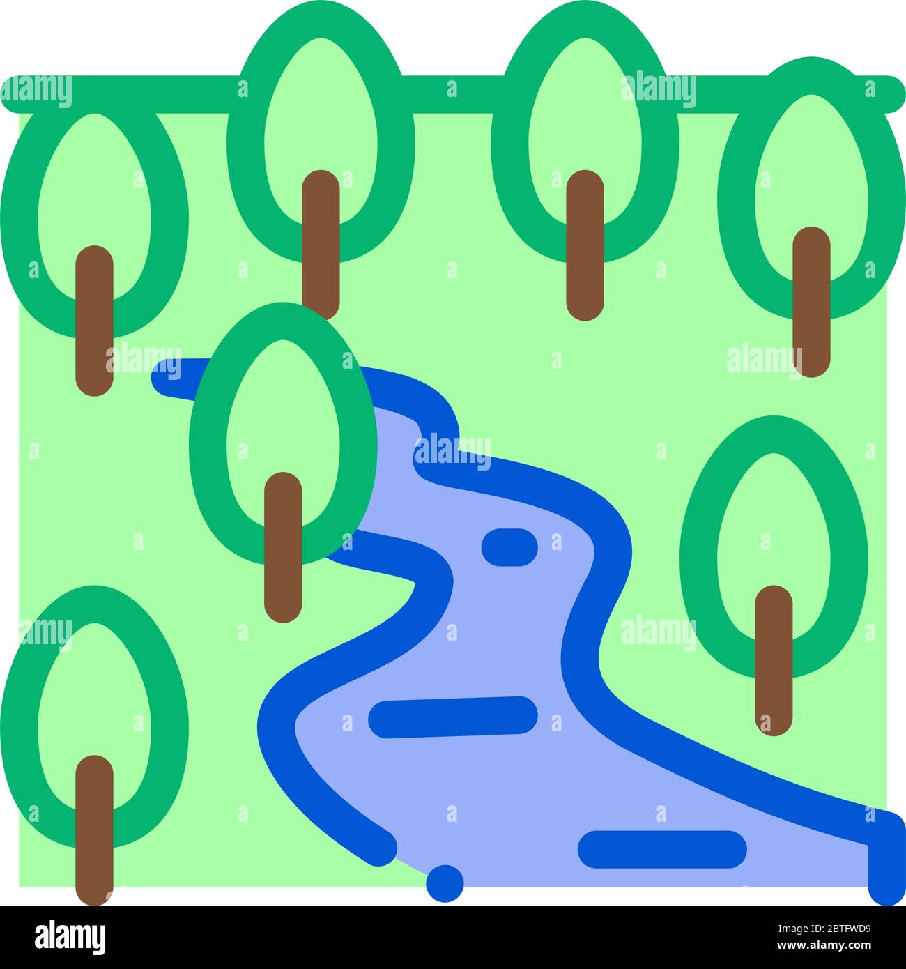 river landscape icon vector outline illustration Stock Vector Image ...