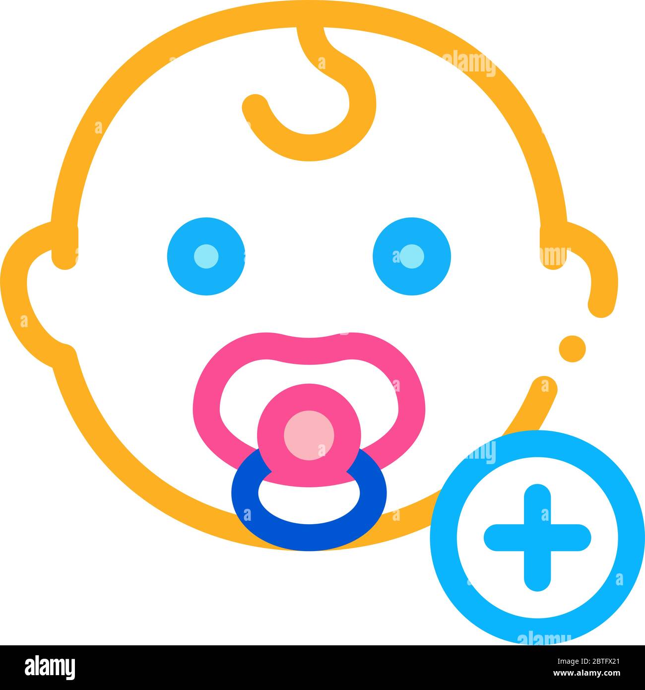newborn baby toddler icon vector outline illustration Stock Vector ...