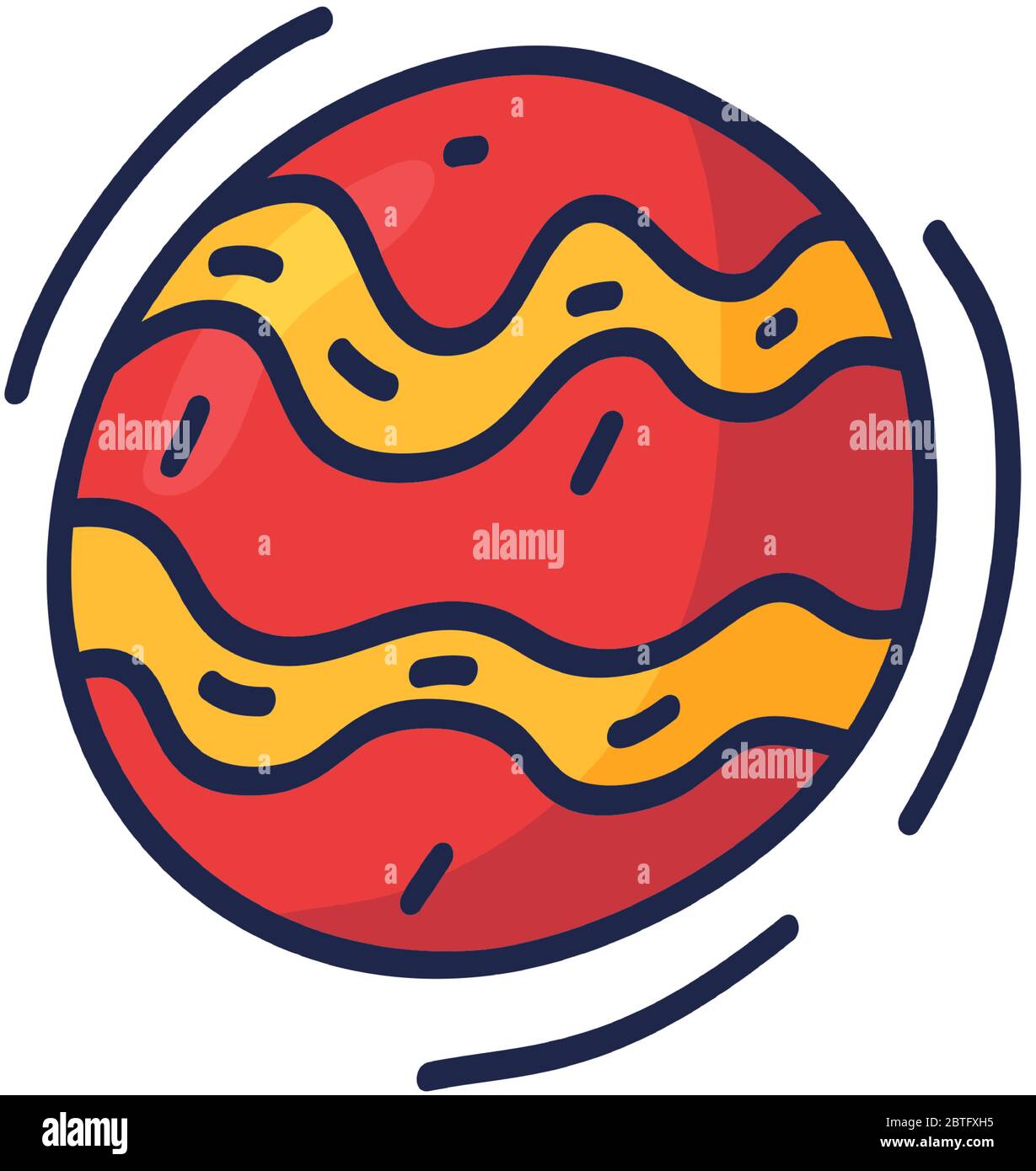 Hand Drawn planet with orbit doodle. Sketch style icon. Decoration ...
