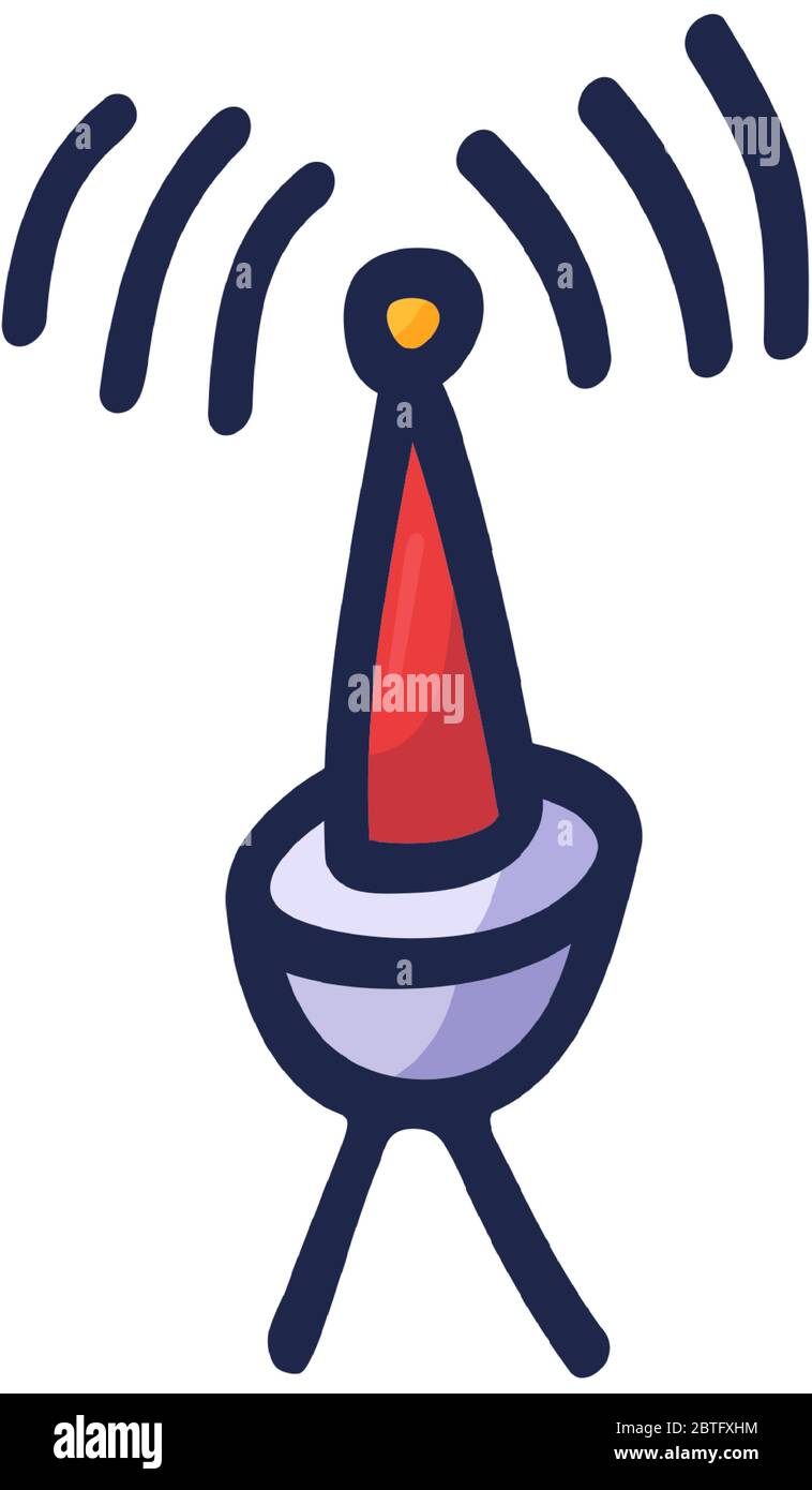 Radio signals waves and light rays, radar, wifi, antenna and satellite ...