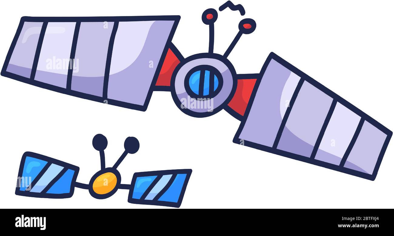 Hand drawn satellite doodle icon. Hand drawn vector illustration Sign in doodle style Stock ...