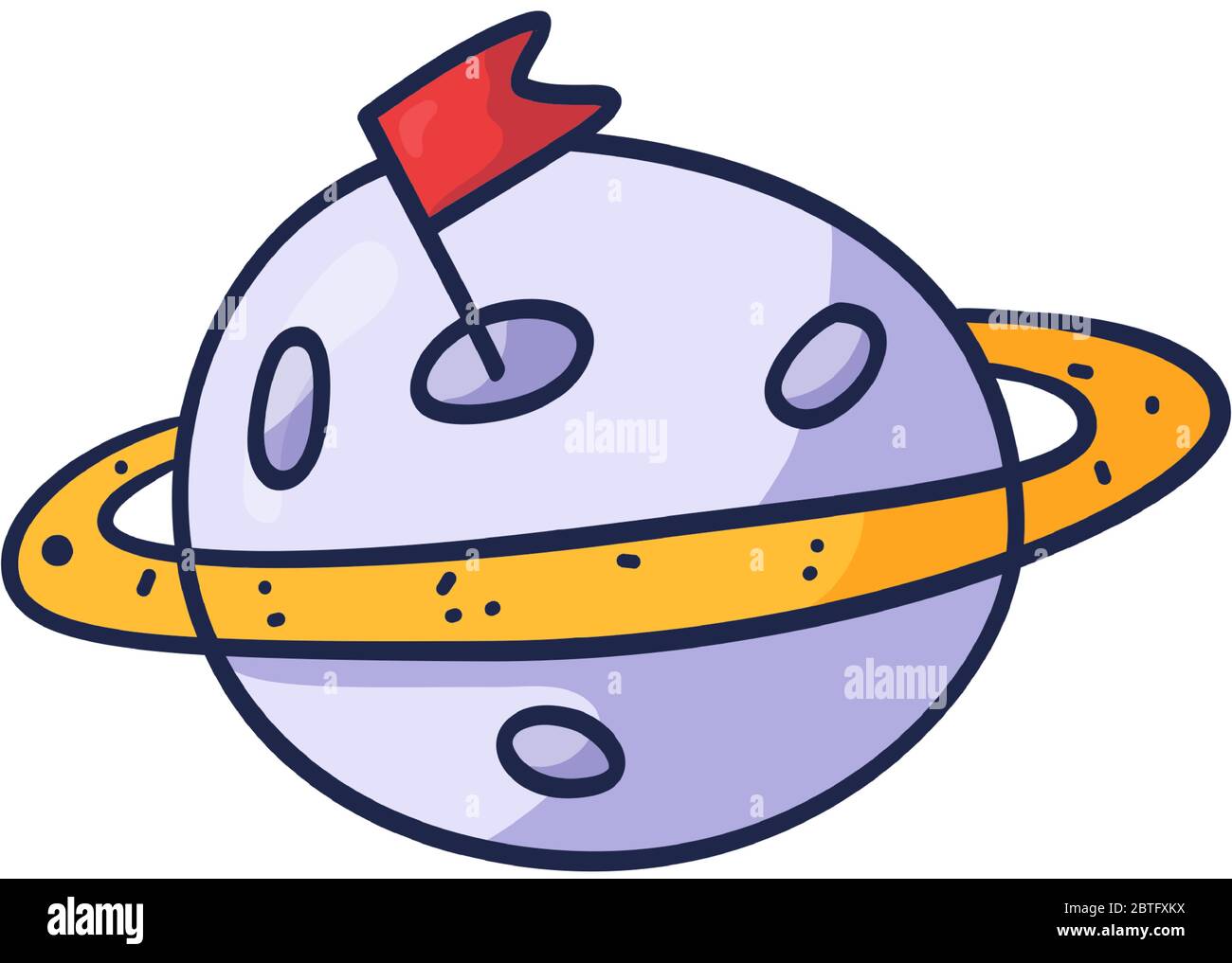 Hand Drawn planet with orbit doodle. Sketch style icon. Decoration ...