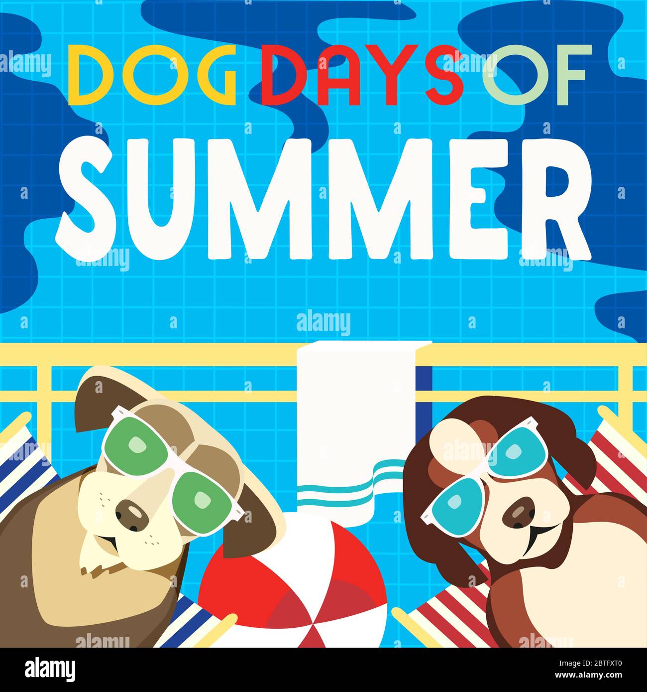 Dog days of summer comic cartoon vector poster Stock Vector Image & Art ...