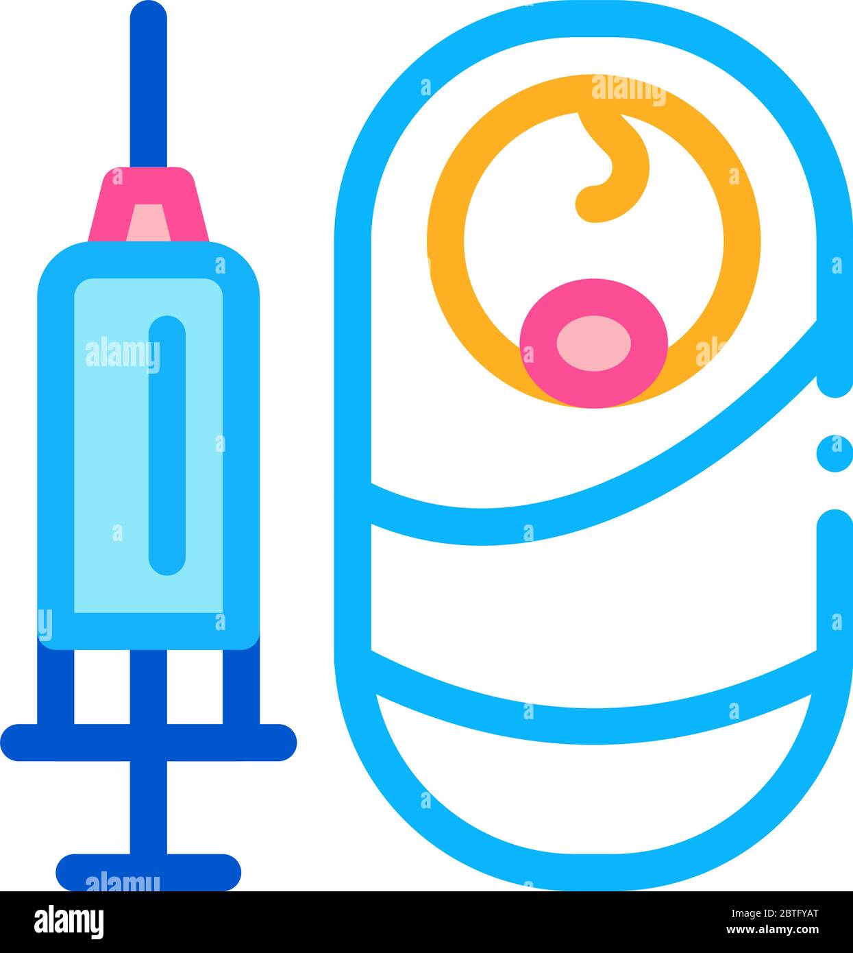 baby injection icon vector outline illustration Stock Vector Image ...