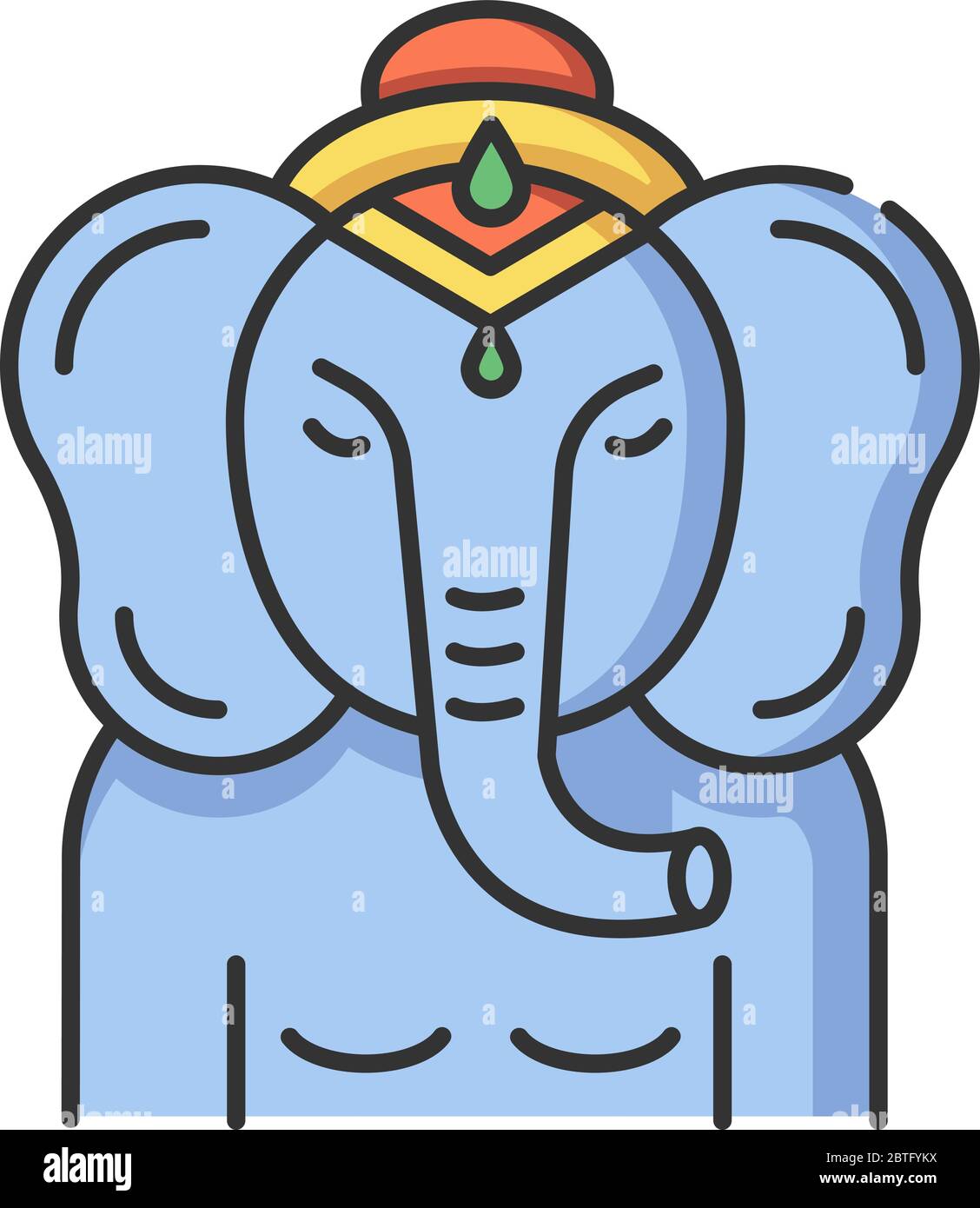 Lord Ganesha RGB color icon Stock Vector Image & Art - Alamy