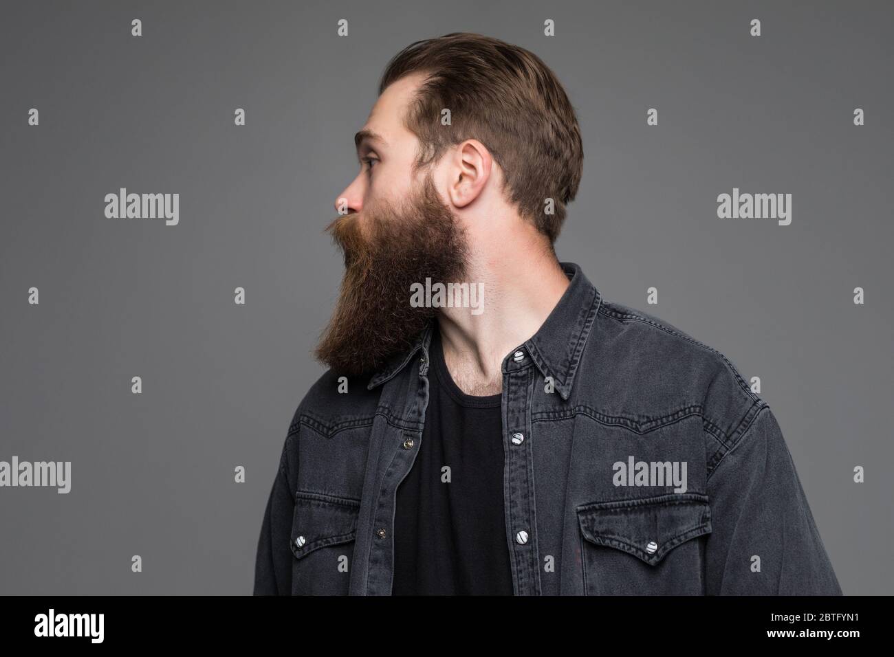 Side profile handsome businessman beard hi-res stock photography and ...