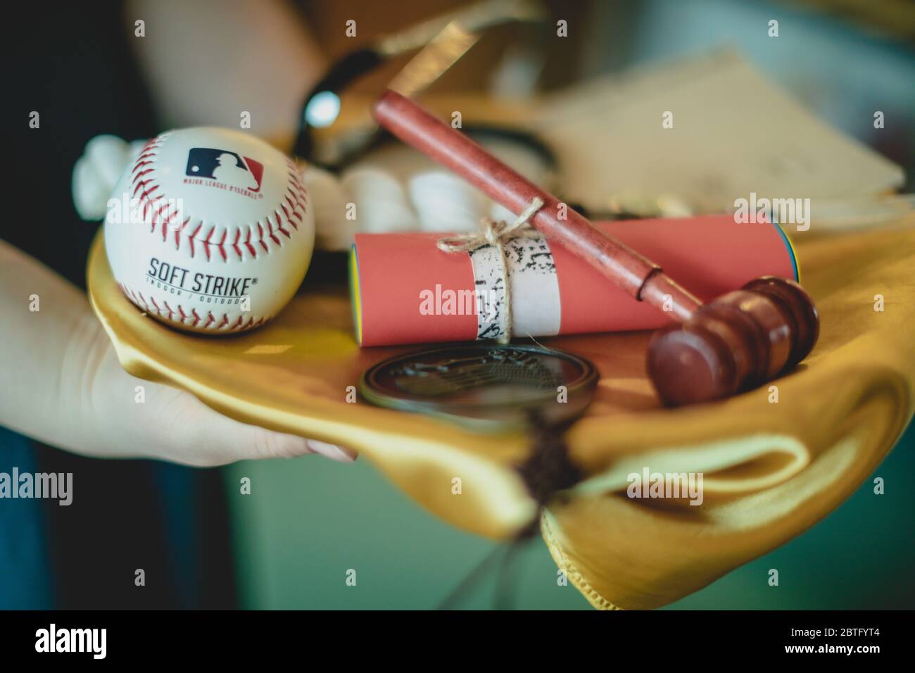 Traditional Doljabi celebration with various objects placed in front of ...