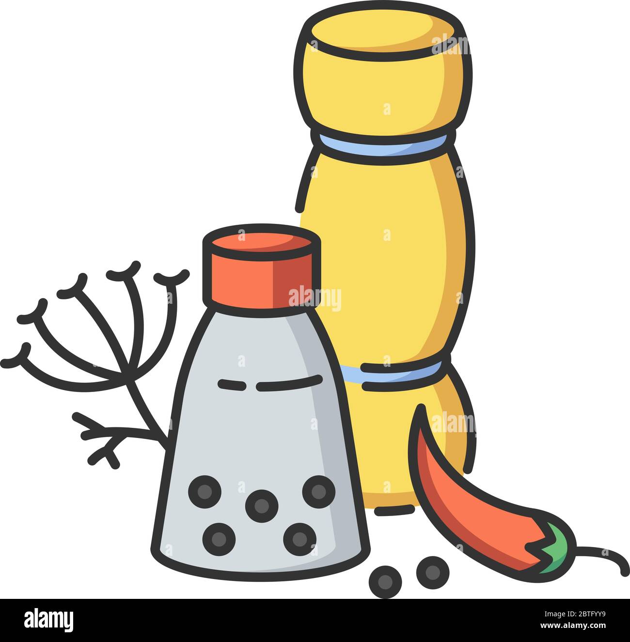 Dried spices herbs in Stock Vector Images - Alamy