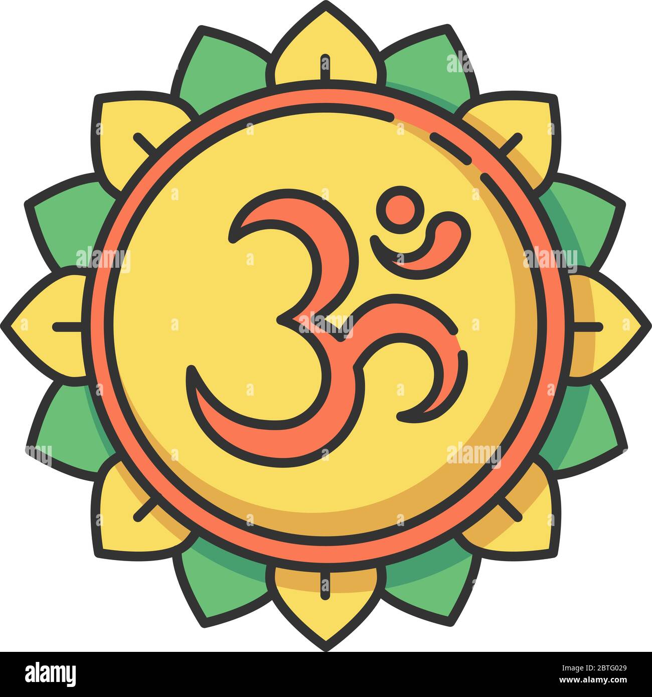 Mantra meditation icon color Cut Out Stock Images & Pictures - Alamy