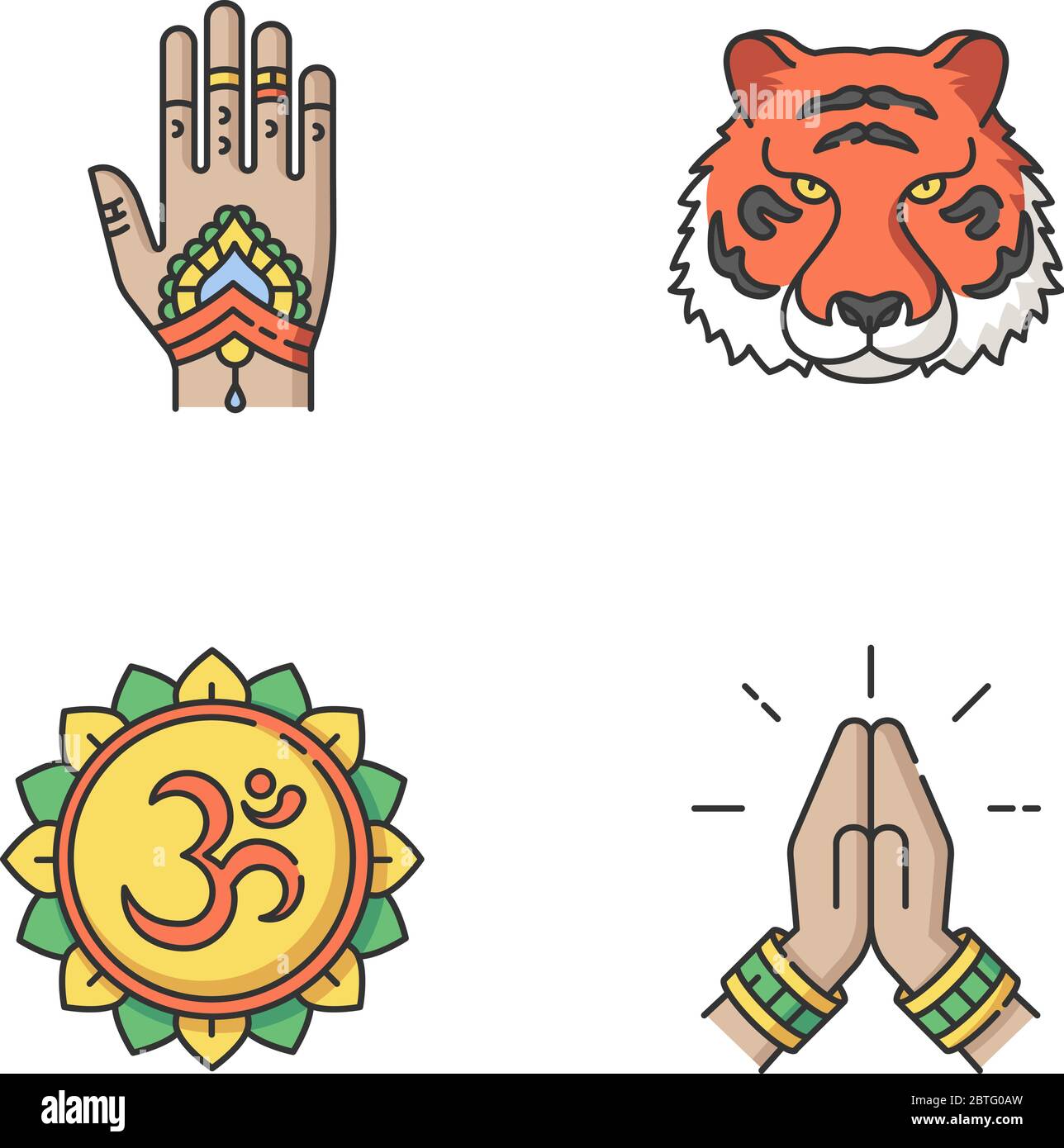 India culture icons Cut Out Stock Images & Pictures - Alamy