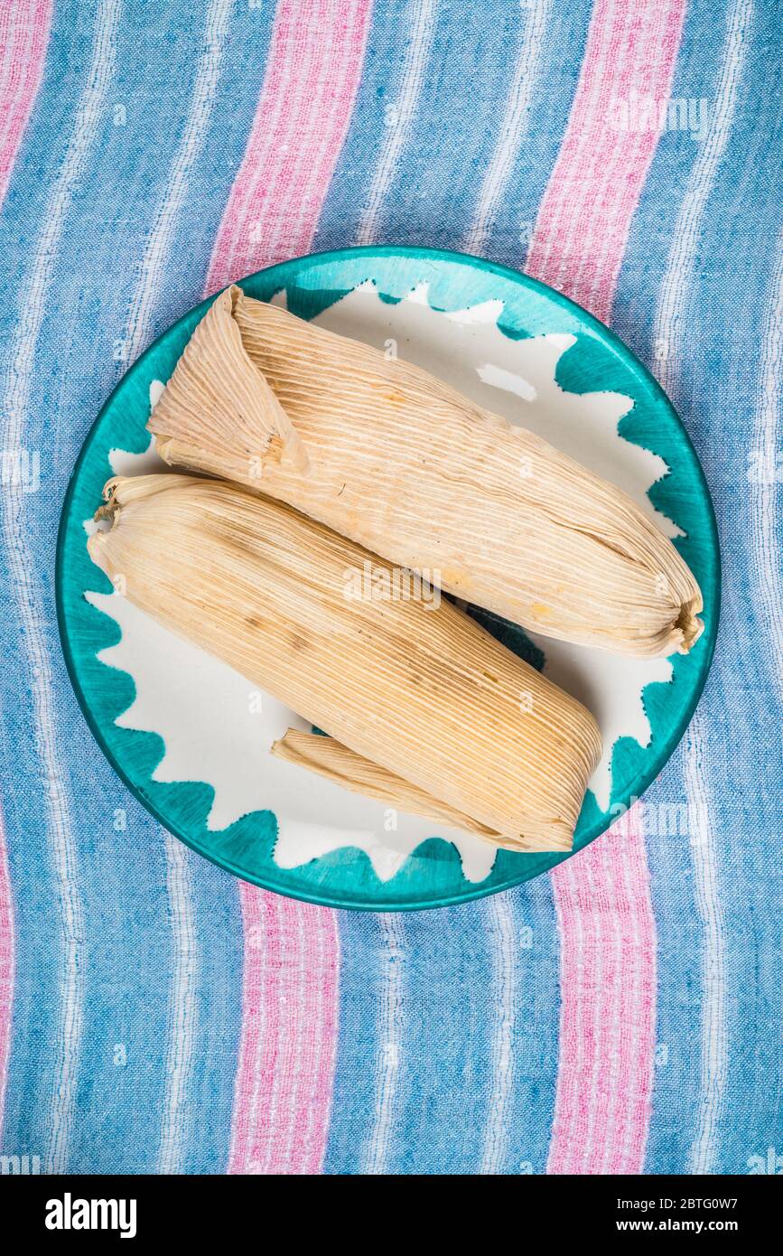 Sweet Tamale, Mexican dish made with corn dough with raisin and ...