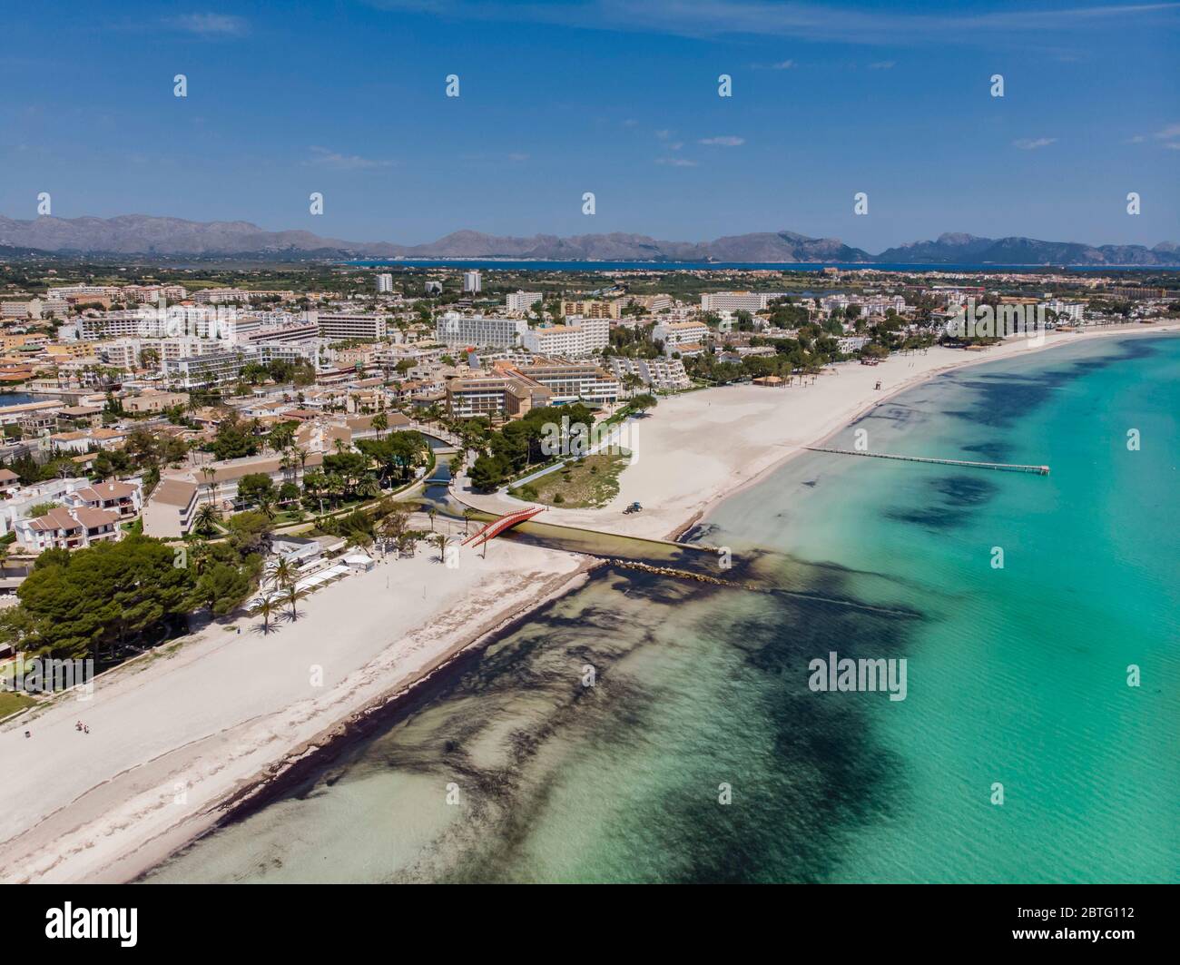 Alcudia beach, Alcudia, Mallorca, Balearic Islands, Spain Stock Photo ...