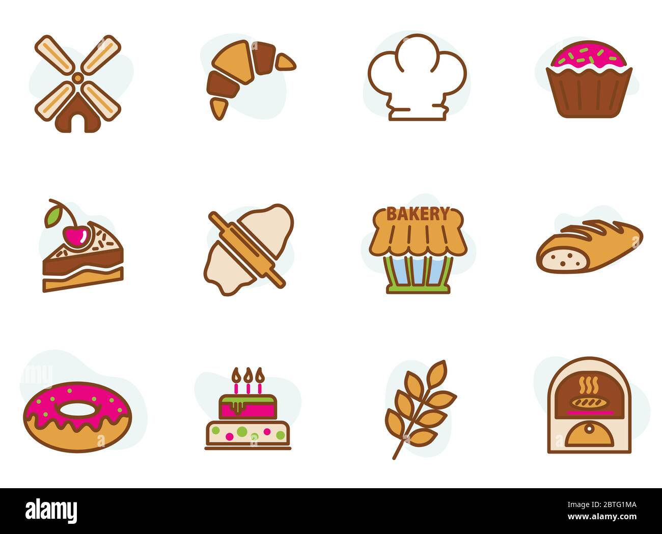 Bakery colored icons Stock Vector Image & Art - Alamy