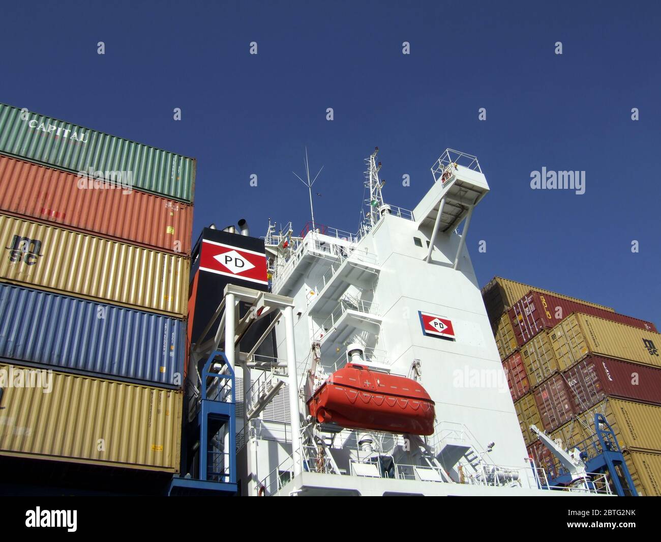 Life Boat, Container Ship Stock Photo - Alamy