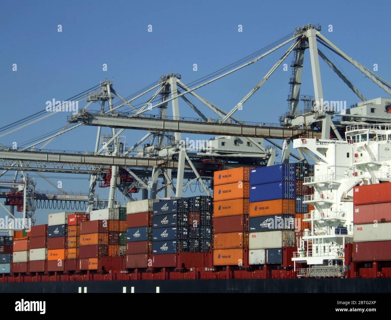 Loading Containers, Port, Le Havre, France Stock Photo - Alamy