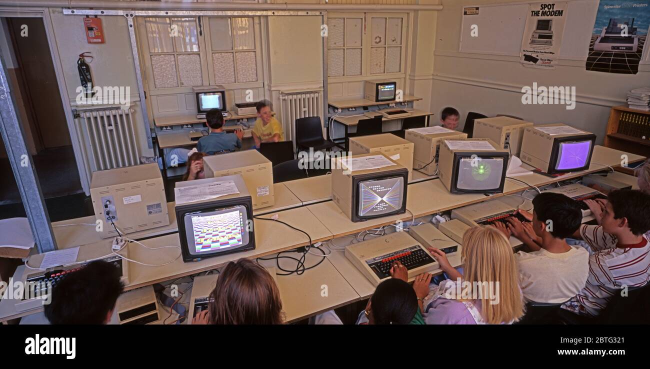 Computer Class, Comprehensive School, London, England Stock Photo - Alamy
