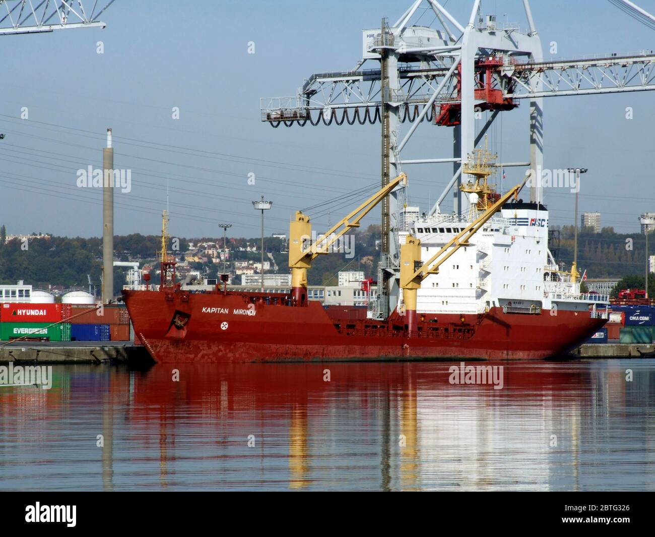 Cargo Ship, Port, Le Havre, Normandy, France Stock Photo - Alamy