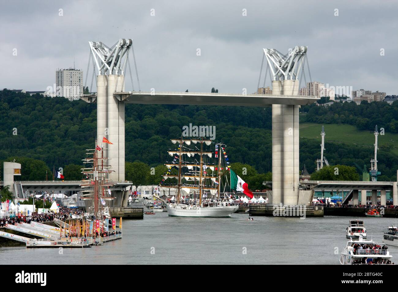 Flaubert Bridge, Tall Ship, Rouen, Normandy, France Stock Photo - Alamy