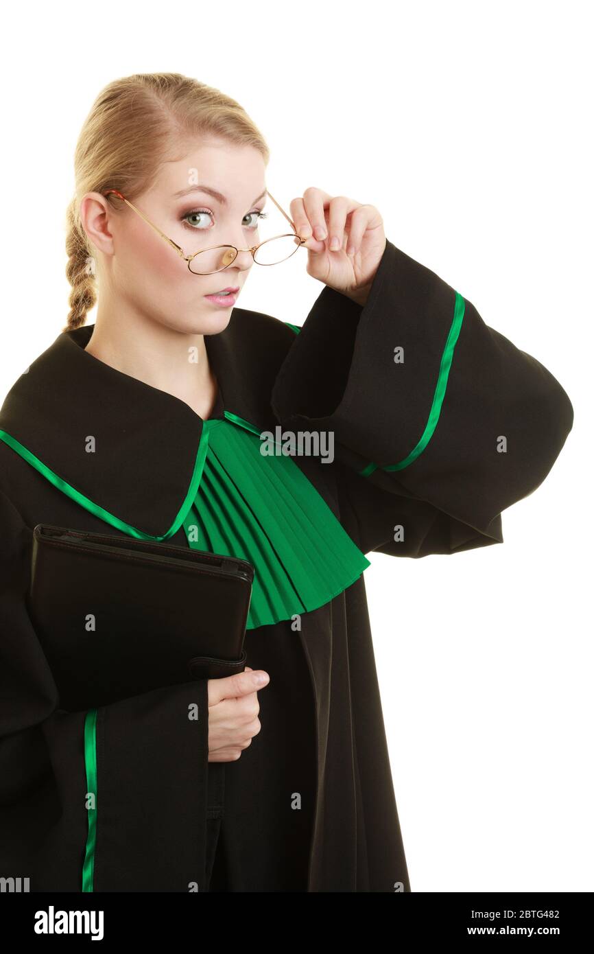 Law court or justice concept. Portrait young woman lawyer attorney ...