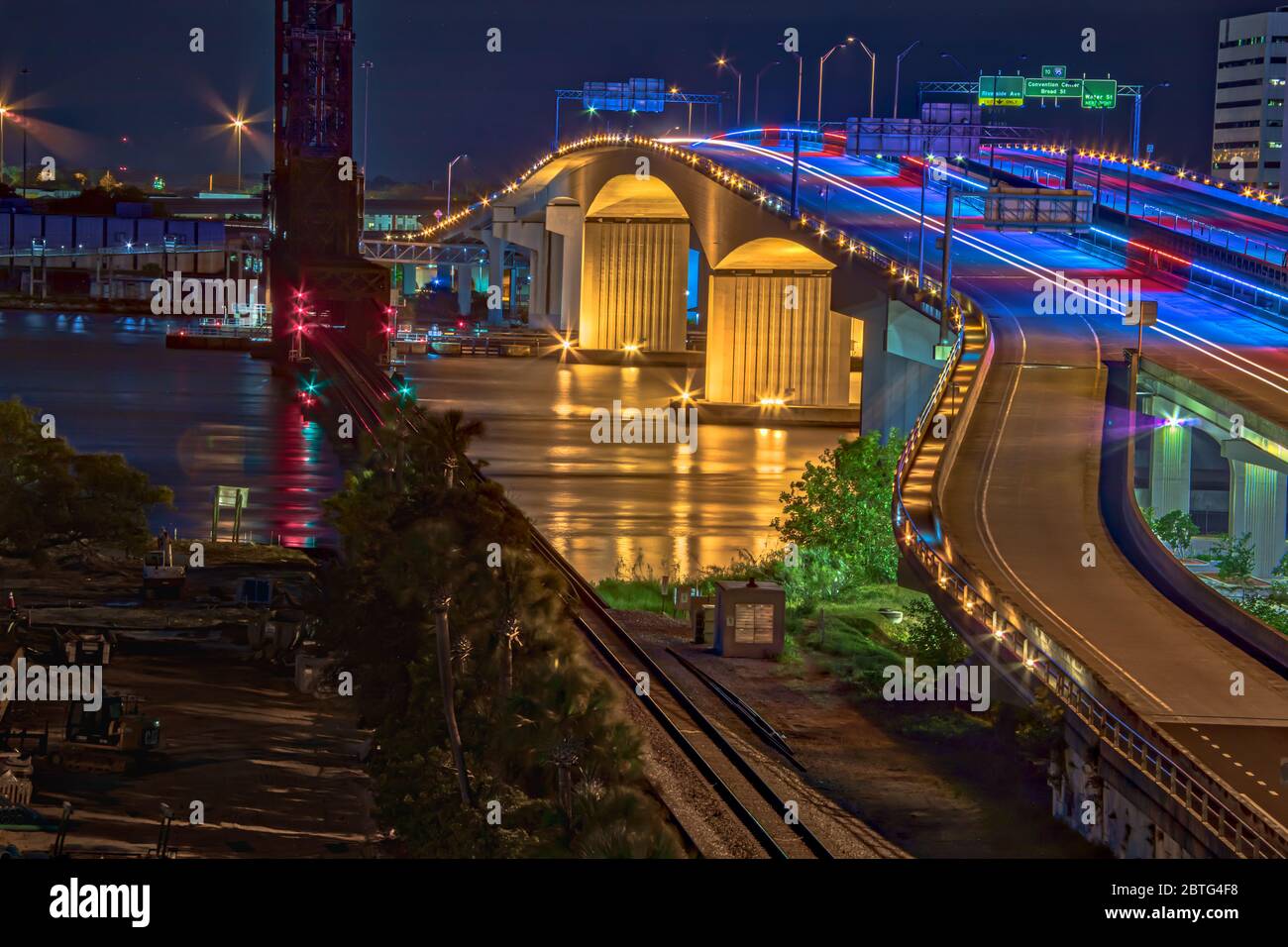 Nighttime Acosta Bridge Stock Photo - Alamy