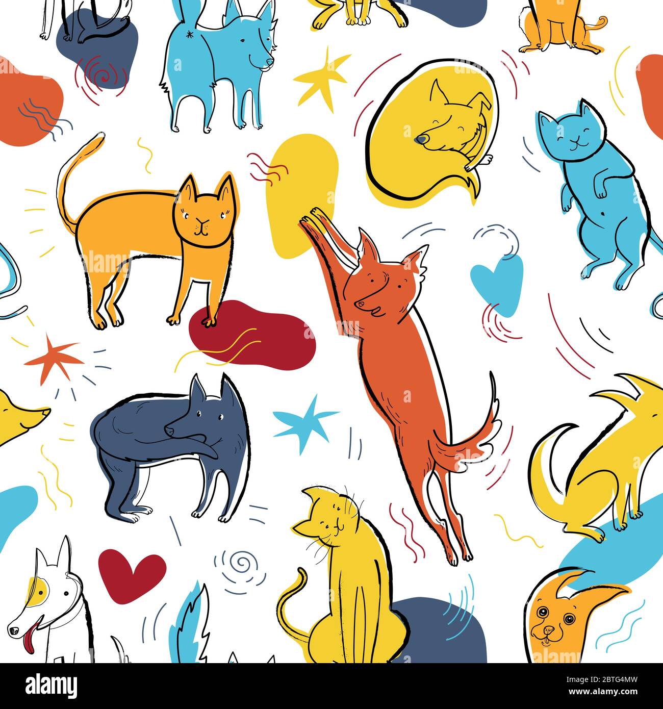 Cute baby dog and cat Stock Vector Images - Alamy