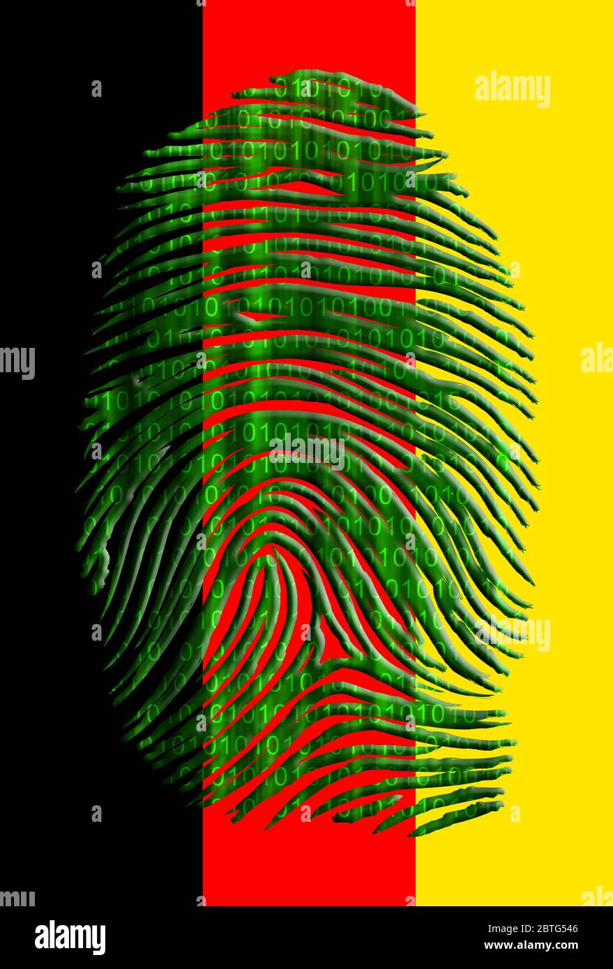 German Flag Binary Fingerprint. Modern digital art Stock Photo - Alamy