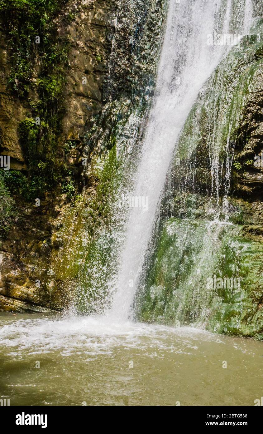 Landscape of waterfall in botanical garden of Tbilisi Stock Photo - Alamy
