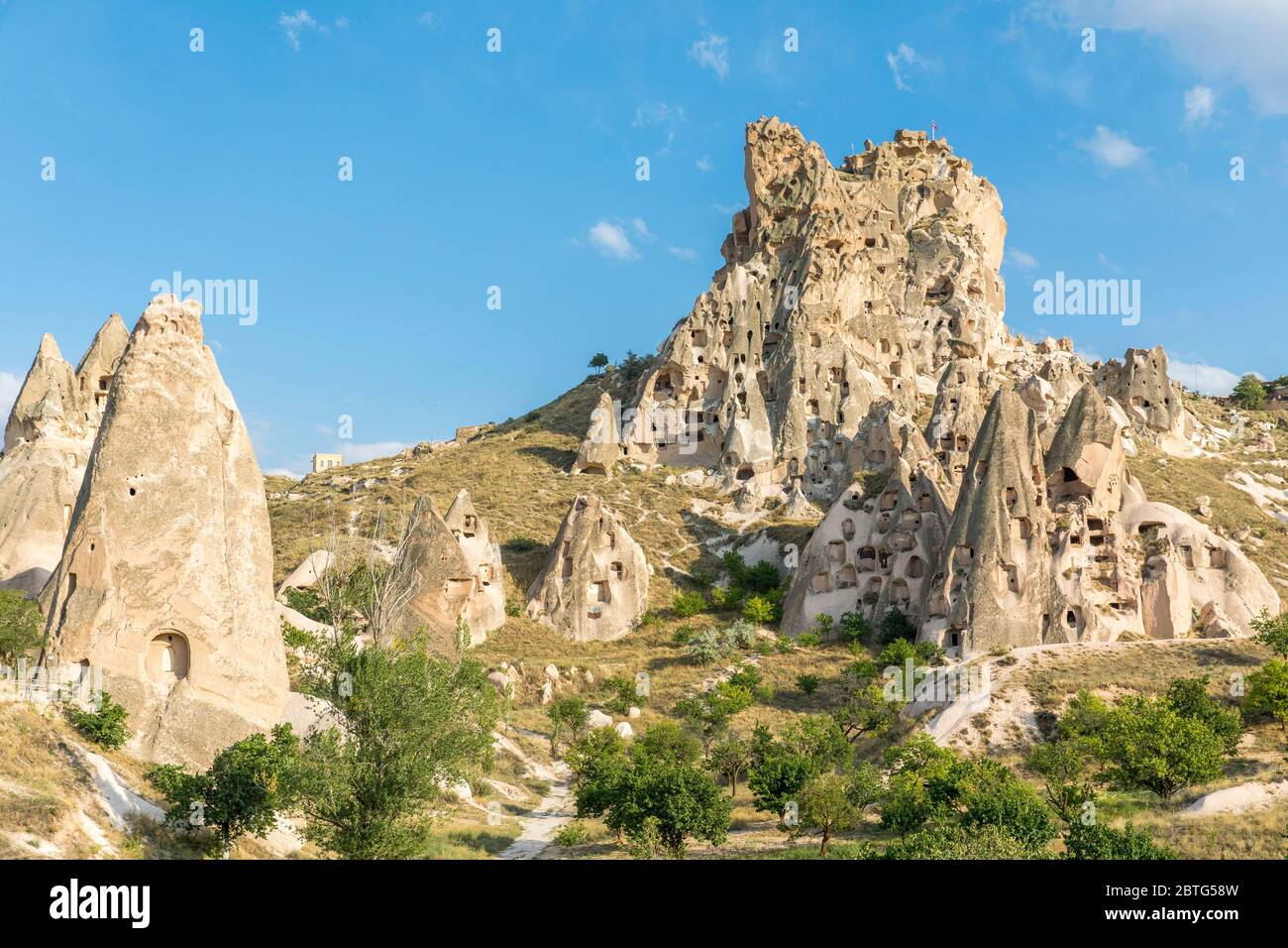 Uçhisar Castle and Volcanic Formations, Cappadocia, Nevsehir, Turkey ...