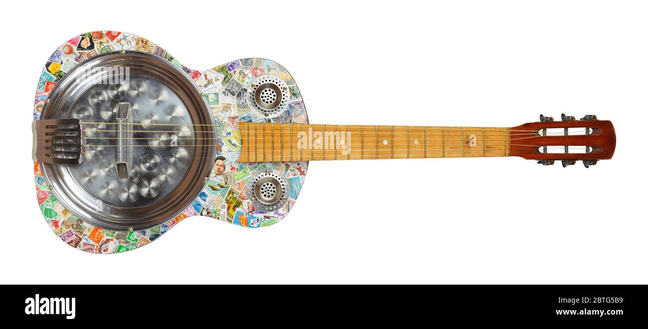 Musical instrument - Front view vhandmade postage stamps and kitchen ...