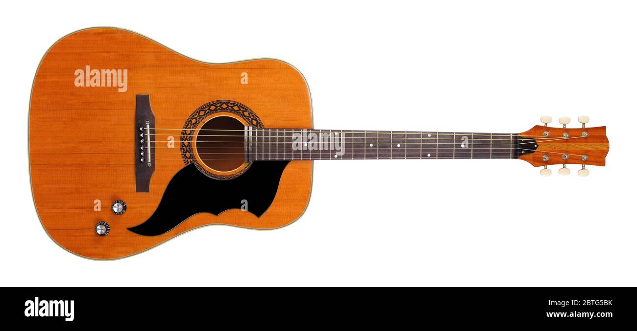 Musical instrument - Front view very rare vintage acoustic guitar folk ...