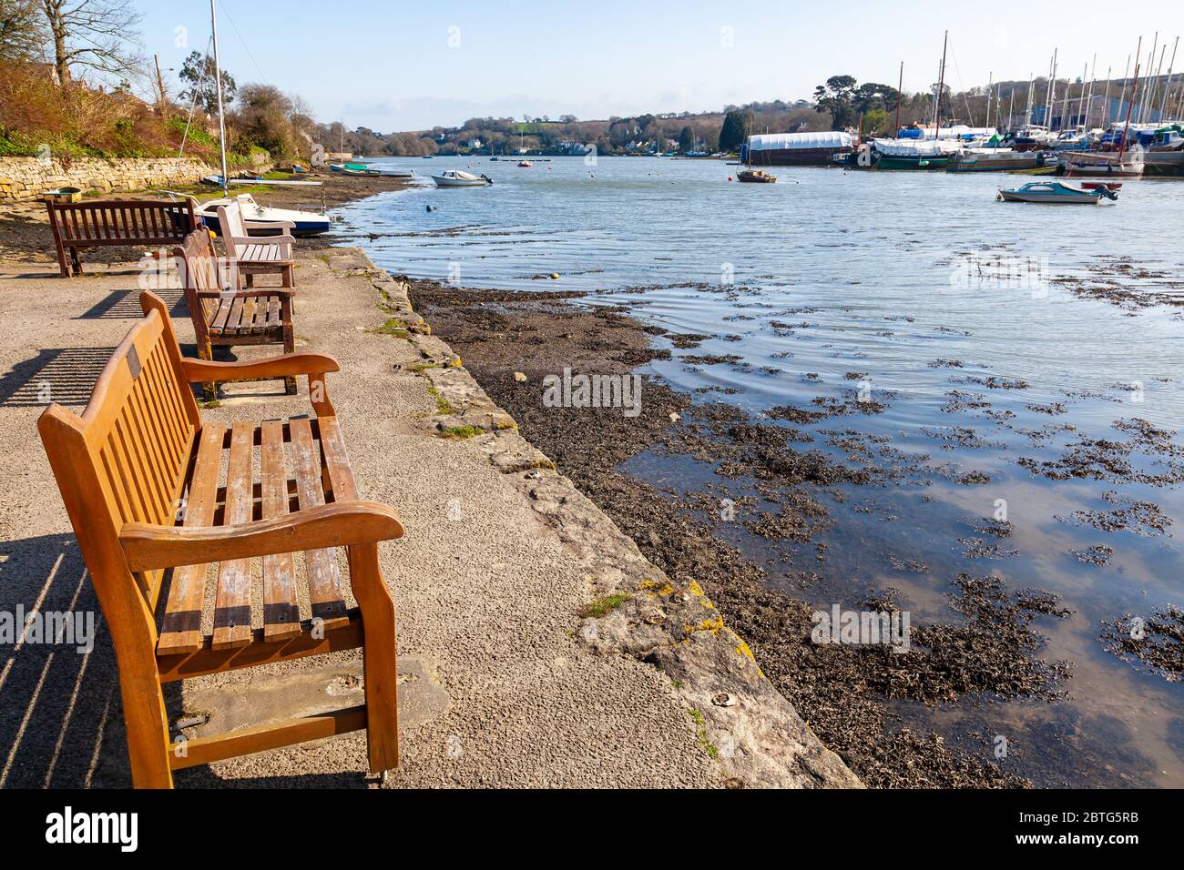 The picturesque riverside village of Mylor Bridge Cornwall England UK ...