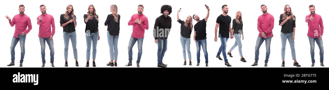 collage of photos of modern casual young people Stock Photo - Alamy