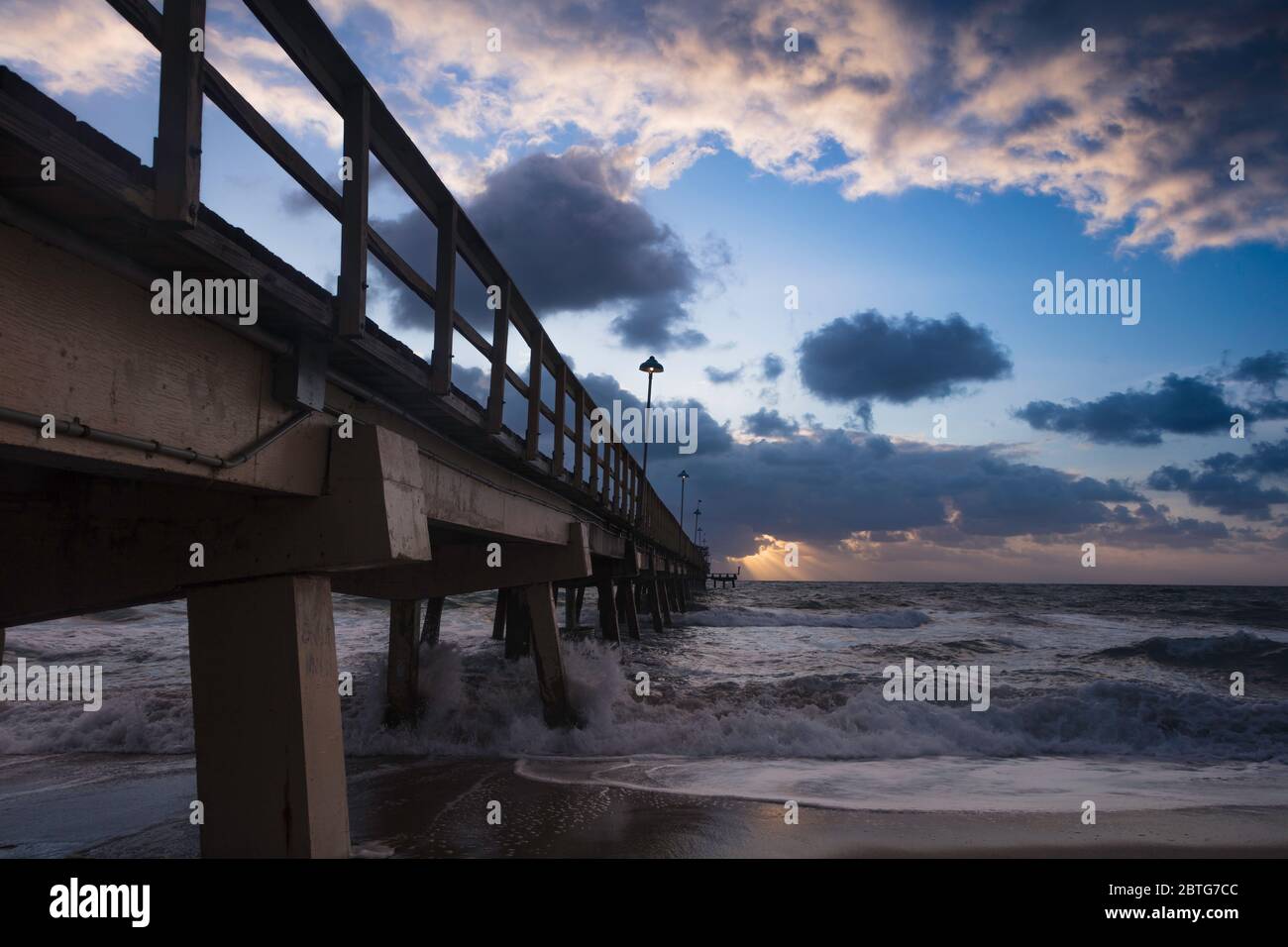 Pompano Beach Pier Broward County Florida at the Beach and sunrise ...