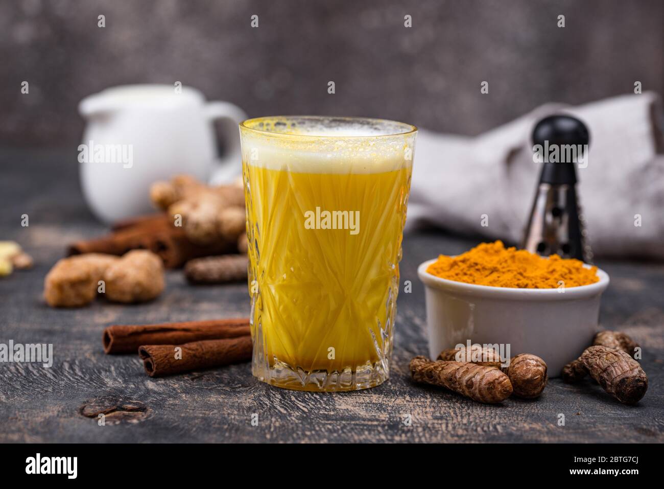 Golden turmeric milk ginger hi-res stock photography and images - Alamy