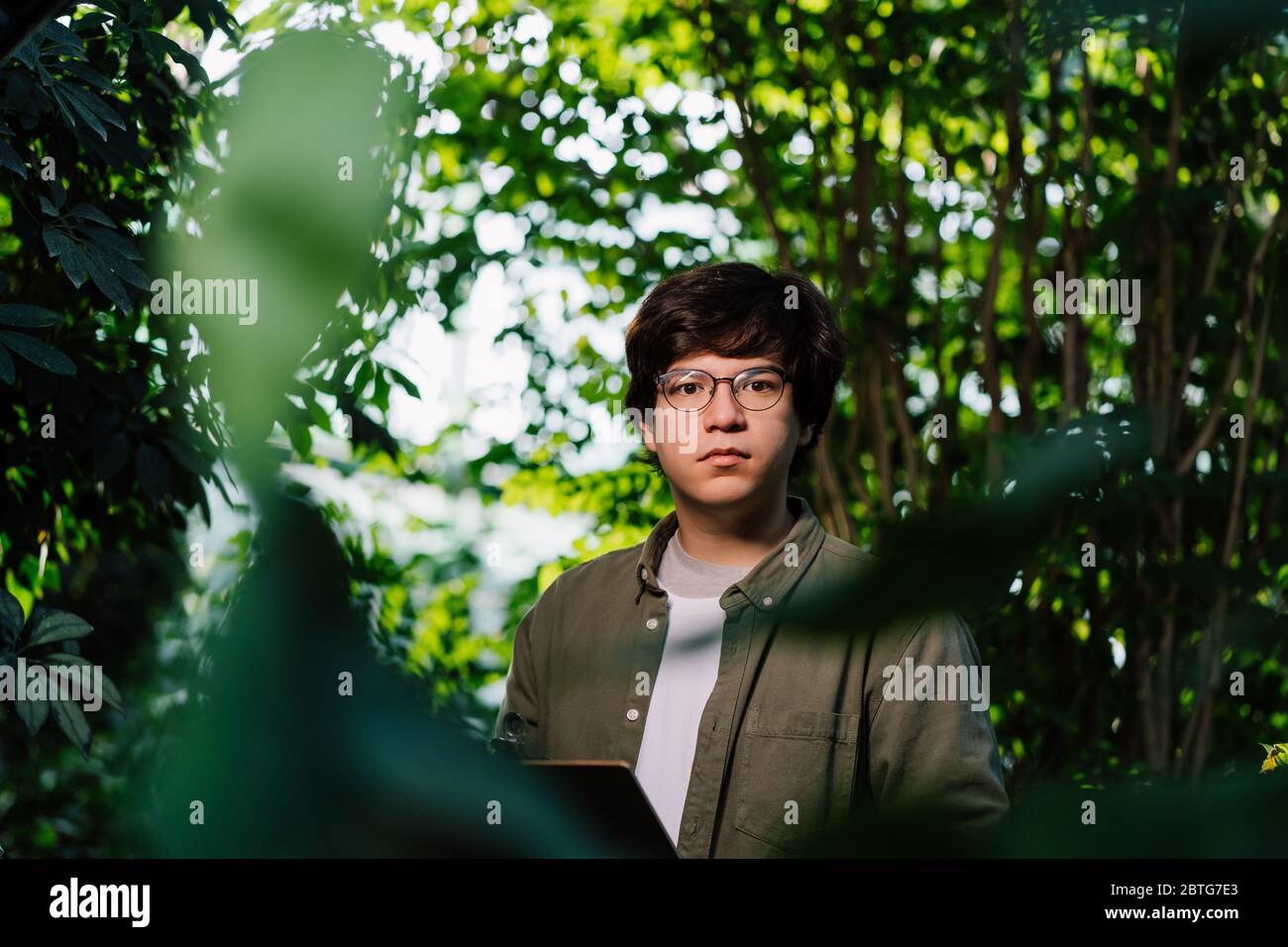Nature protection concept. Male scientist looking at the camera Stock ...