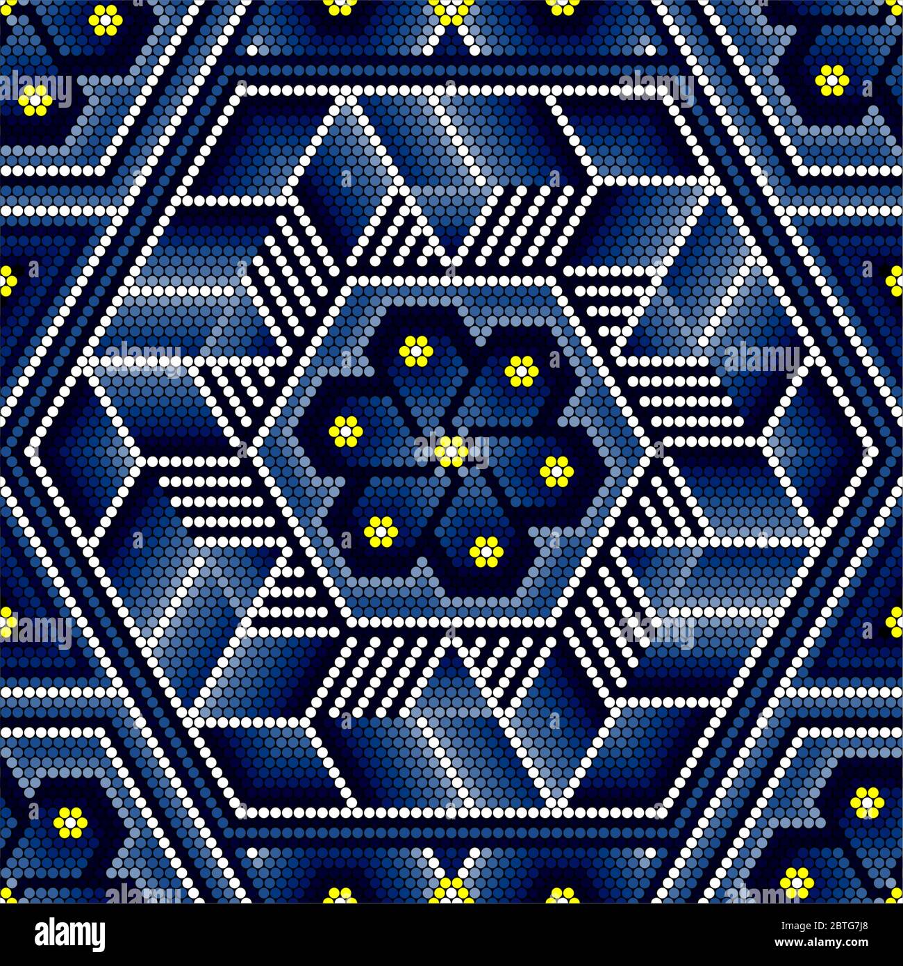 vector illustration of colorful abstract seamless pattern inspired in beaded handcraft from ...