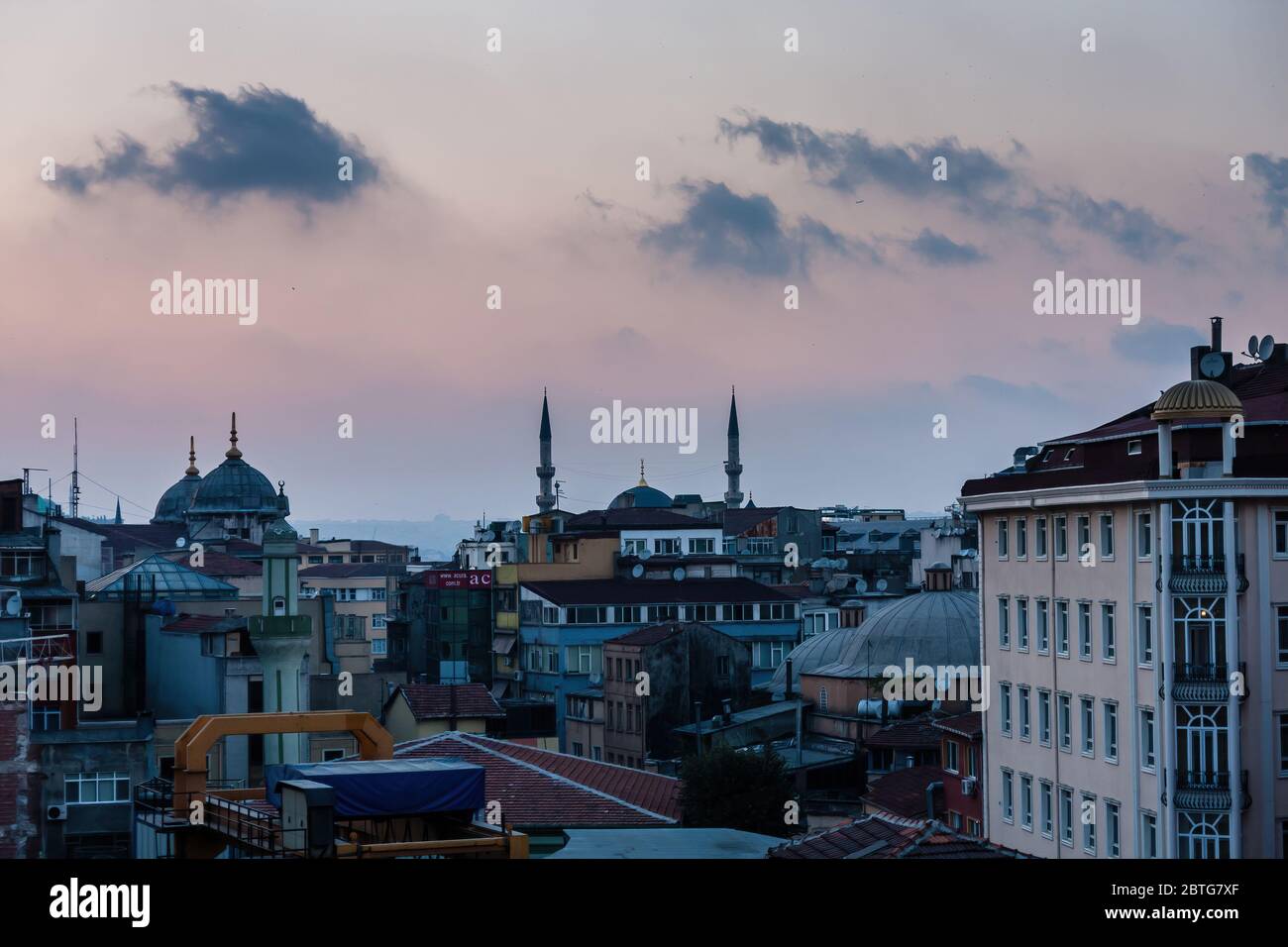 Aerial view of Sultanahmet District of Istanbul in the evening Stock ...