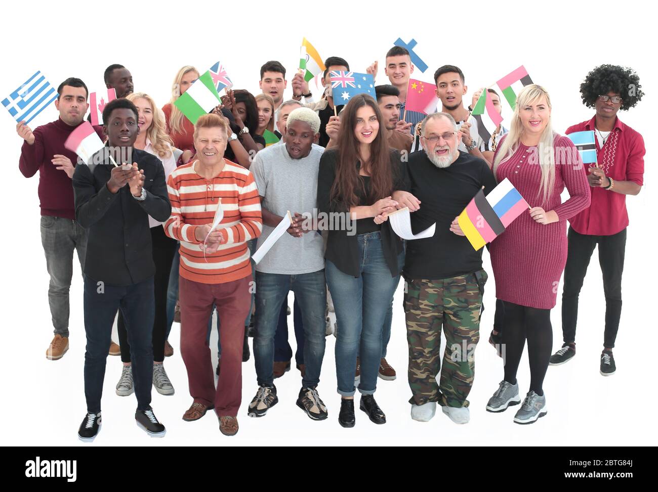 International group of people isolated over white background Stock ...