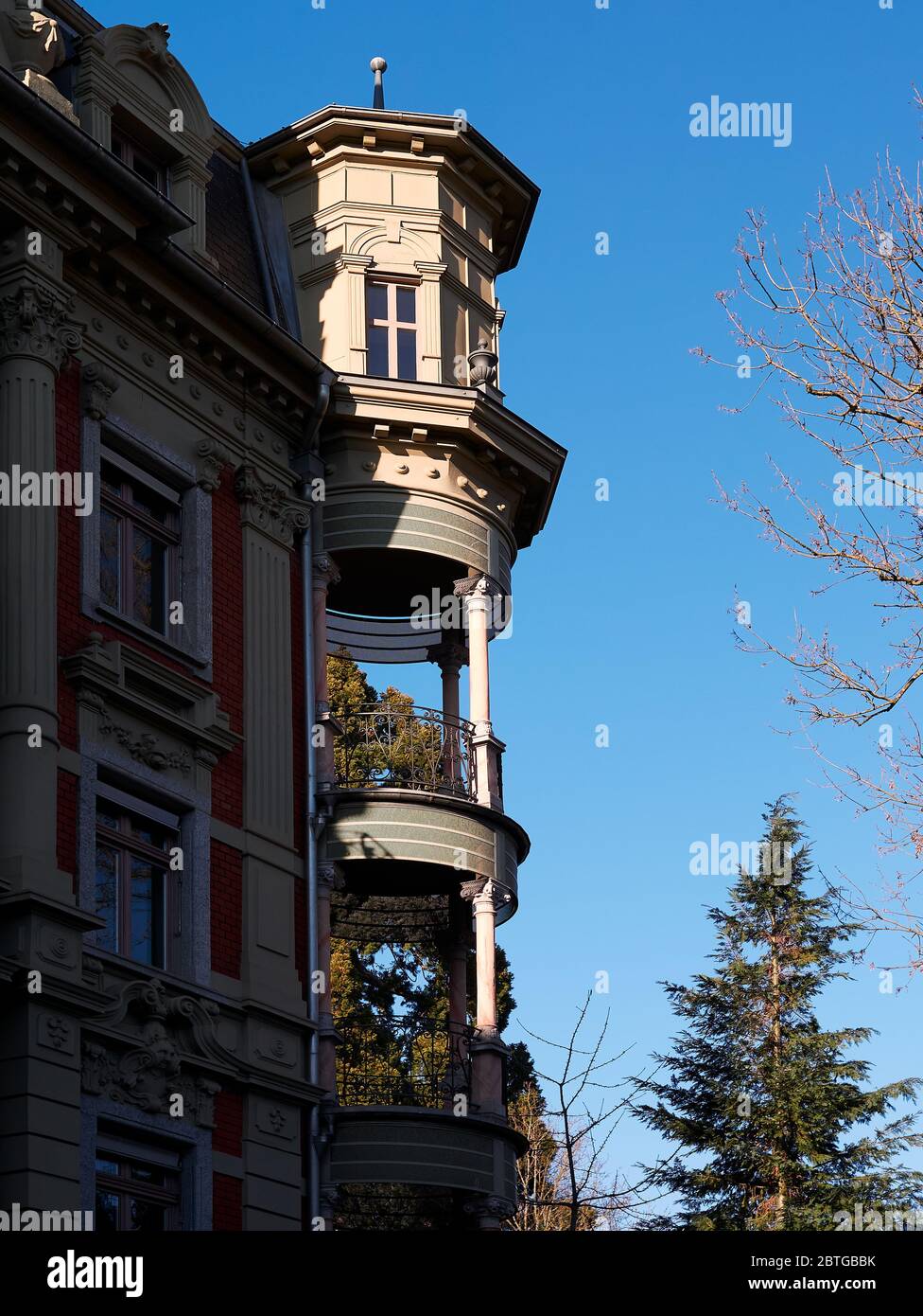 Exterior of Neoclassical building in Switzerland Stock Photo - Alamy