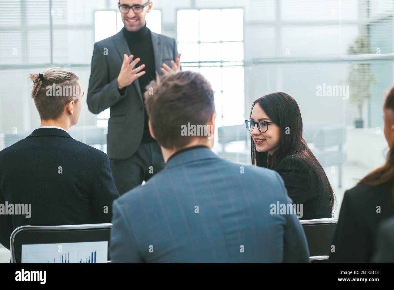 working group discussing financial strategy at a General meeting Stock ...