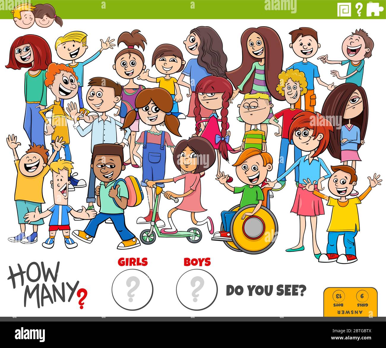 Illustration of Educational Counting Game for Children with Cartoon ...