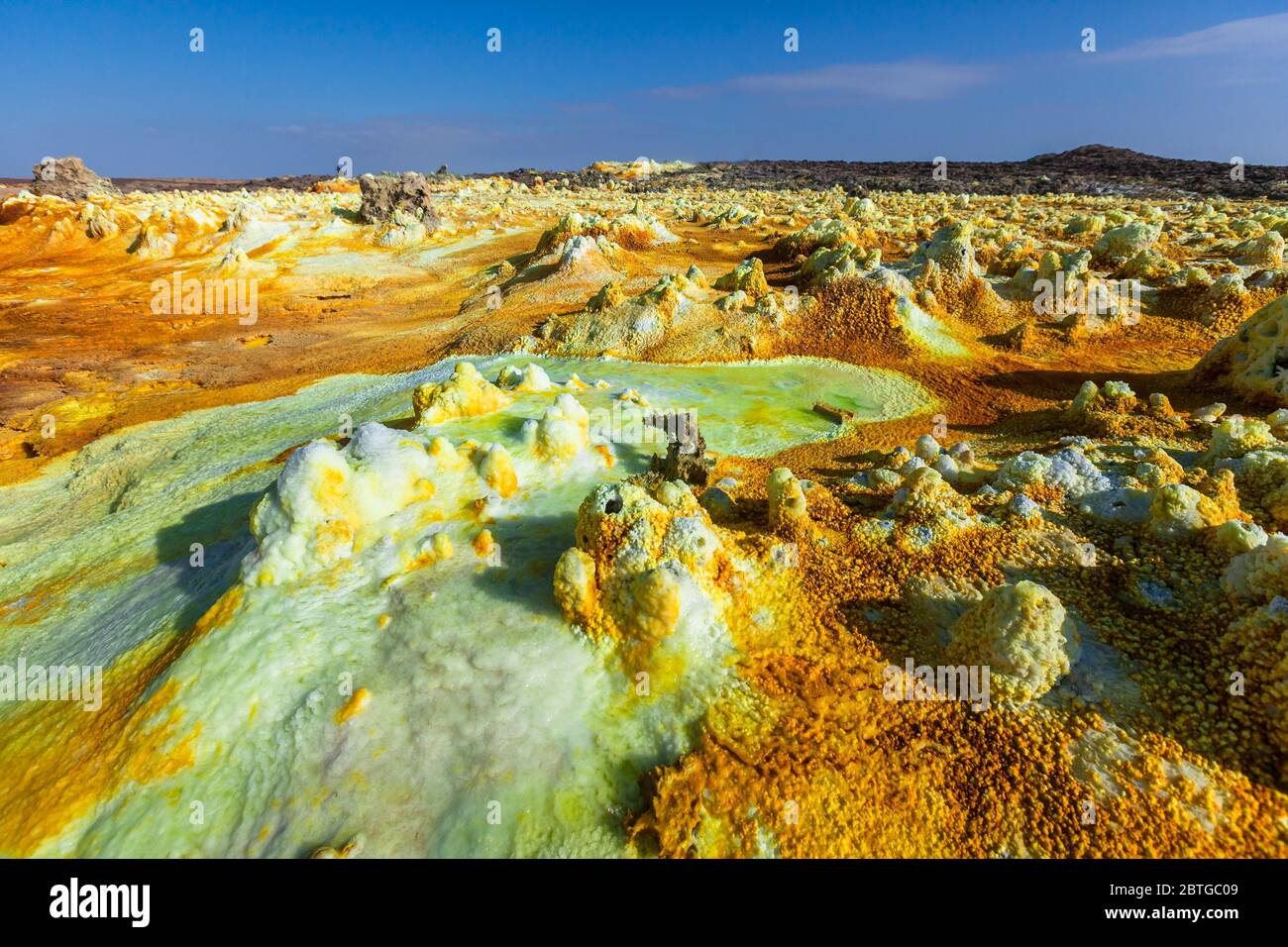 danakil depression dallol volcano colorful acid sulfur lake Stock Photo ...