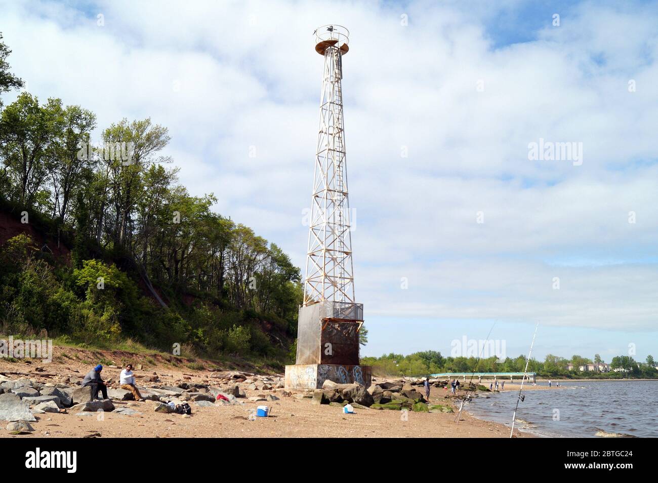 Coastal navigation tower at Princes Bay, Staten Island, NY, USA Stock ...
