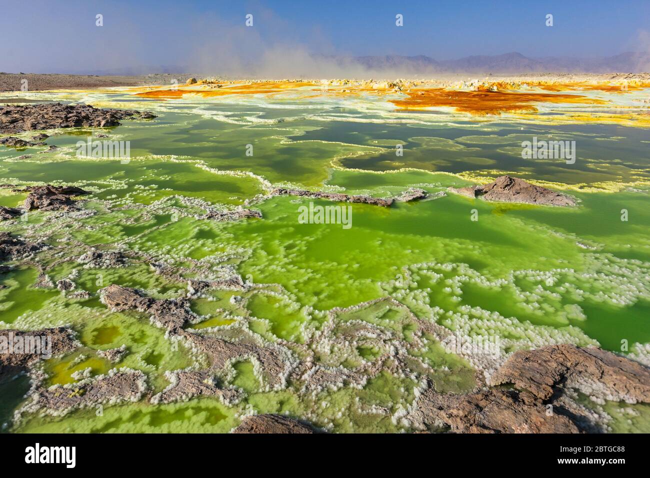 danakil depression dallol volcano colorful acid sulfur lake Stock Photo ...