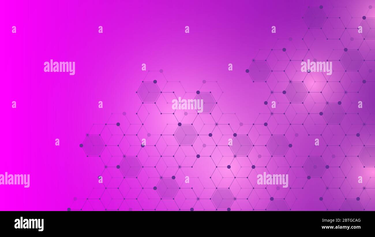 Technology abstract lines and dots connect background with hexagons ...