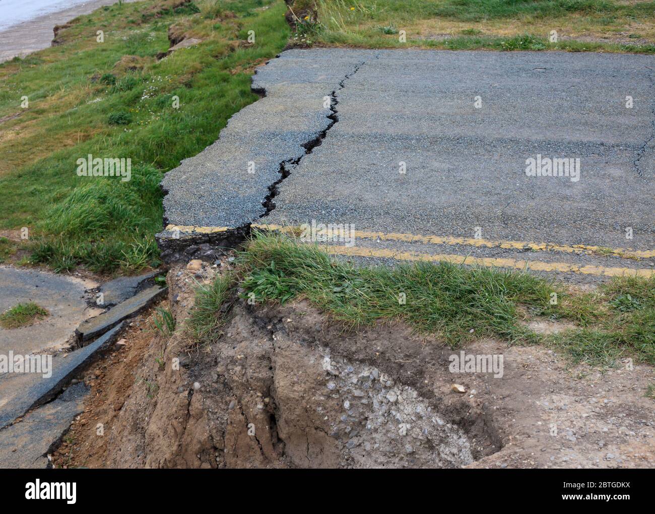 End of the road at Aldborough East Yorkshire coast, coastal erosion UK ...