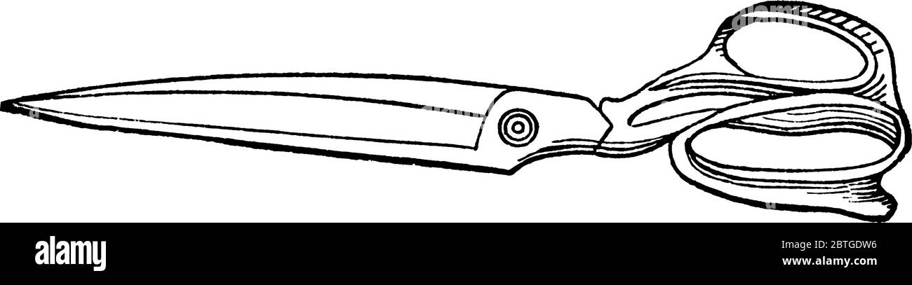 Scissors cutting black cloth Stock Vector Images - Alamy