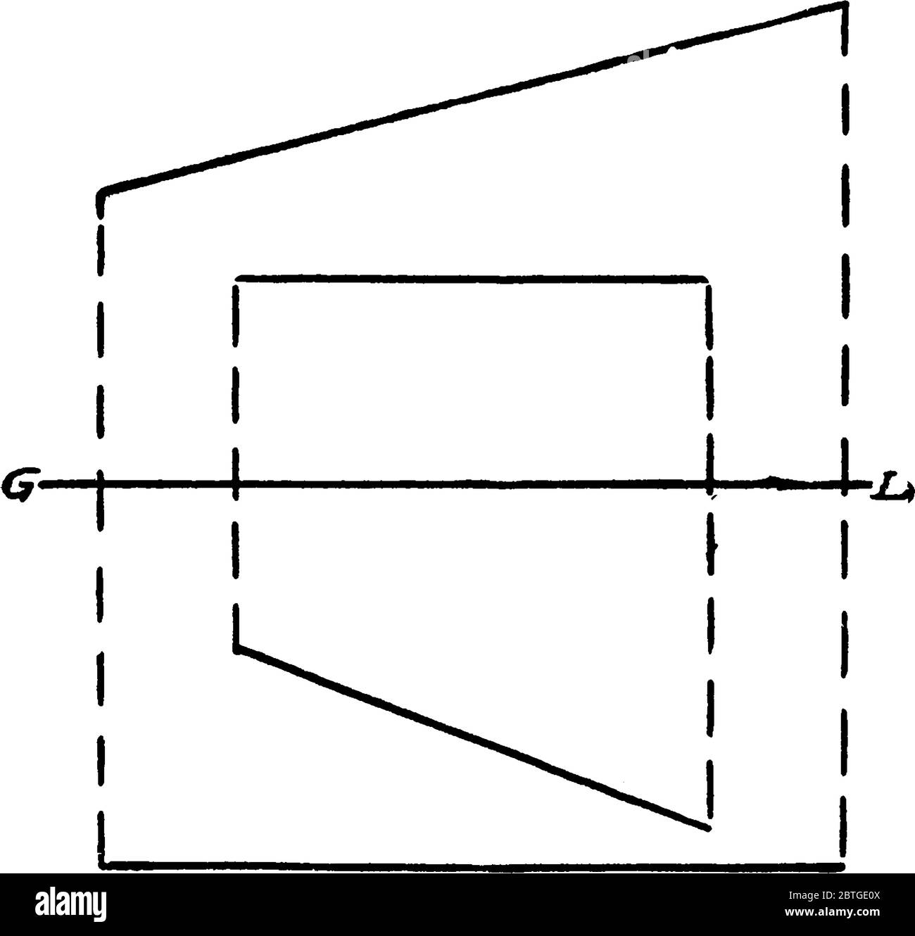 Line segment GL passing through two plane which are at some angle to ...