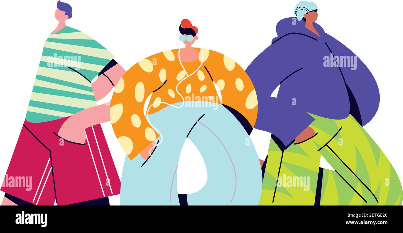 Urban men cartoons with casual cloth design, Boy male person people ...